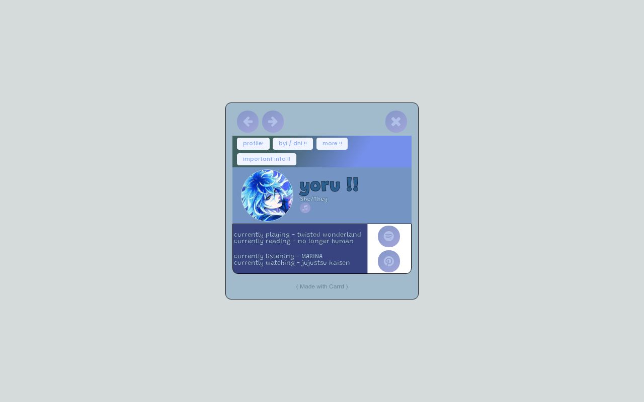 yoru's card